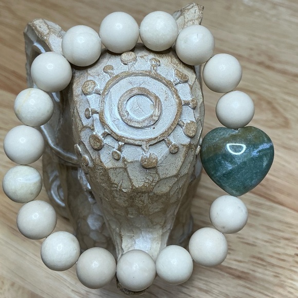 Jewelry | Riverstone 1mm With Indian Agate Heart | Poshmark